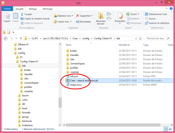 Creo – Configuration de la bibliothèque – CAO 3D-PRO