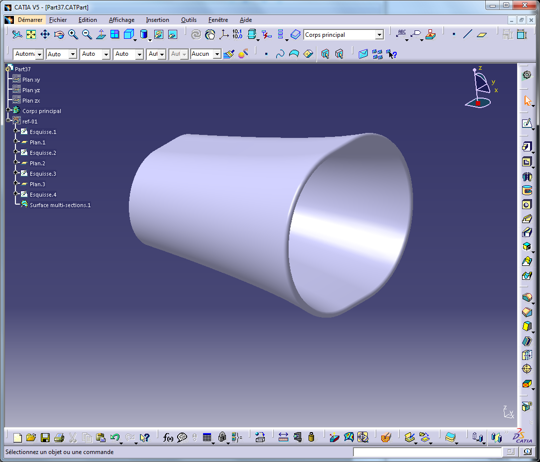 Catia – Surface : Surface multi-sections – CAO 3D-PRO