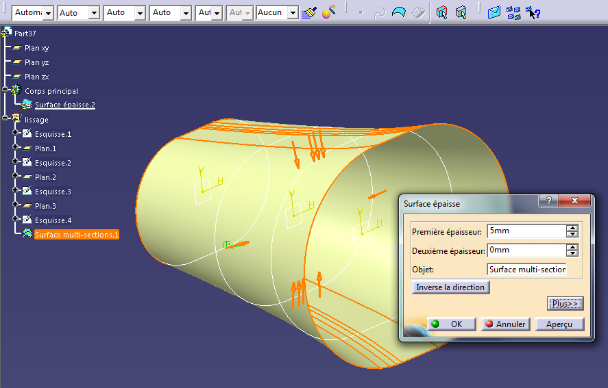 Catia – Surface : Surface multi-sections – CAO 3D-PRO
